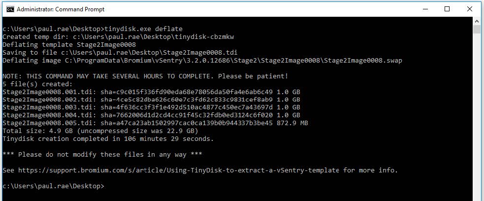 Using TinyDisk to extract a Bromium Isolation template