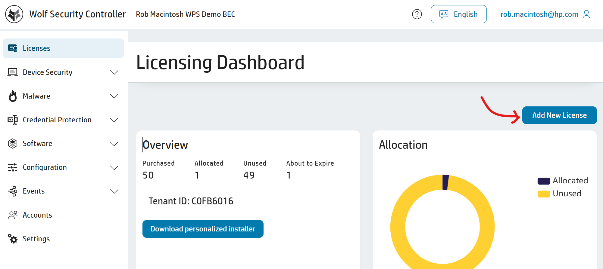 Adding/activating your license