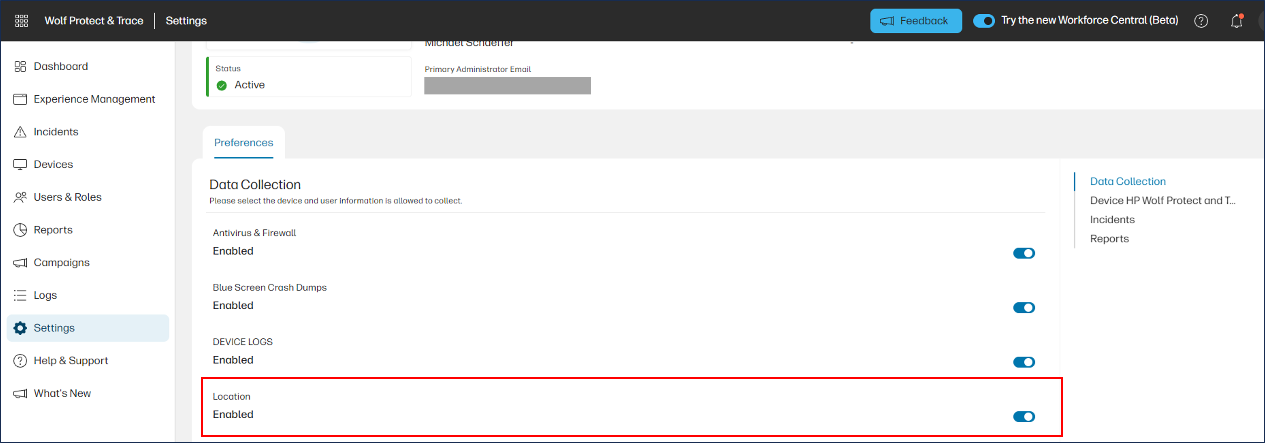 Protect & Trace: Enabling Location services
