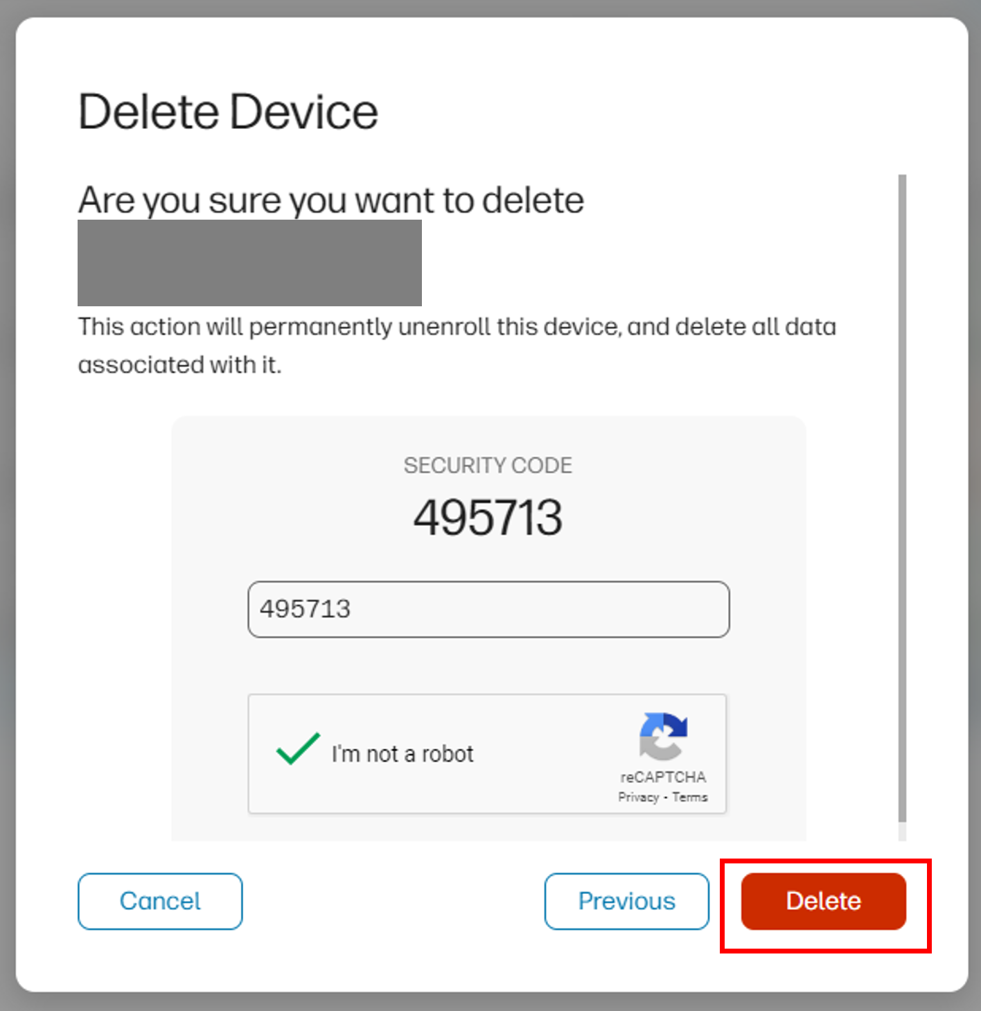 Protect & Trace: Migrating devices to a different tenant