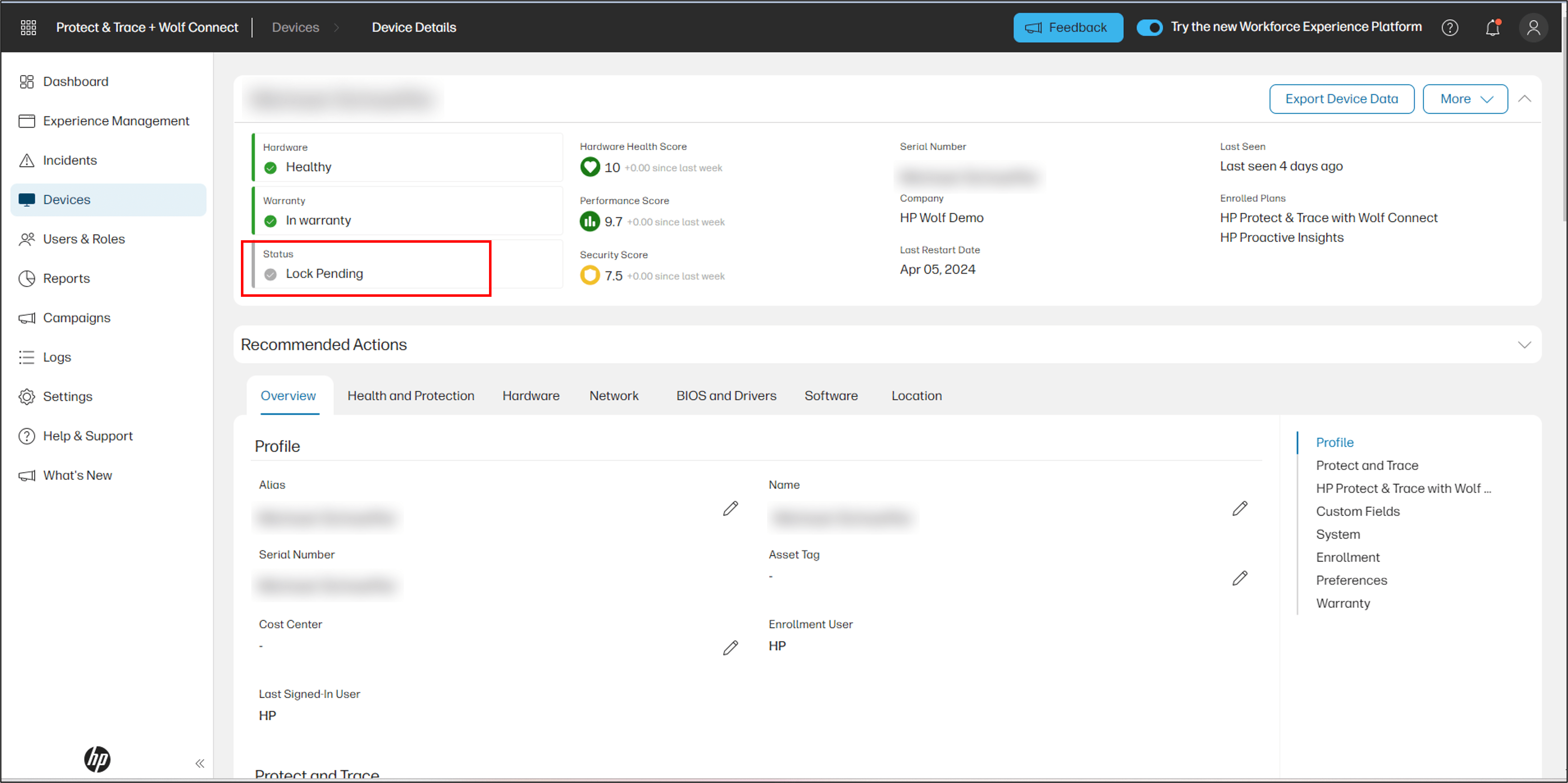 Protect and Trace : Creating a Lock and Unlock Request