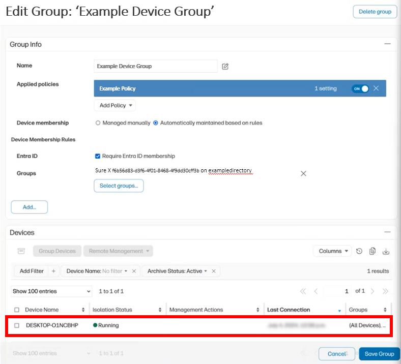 Membership of Device Groups Based on Entra ID (Azure AD)