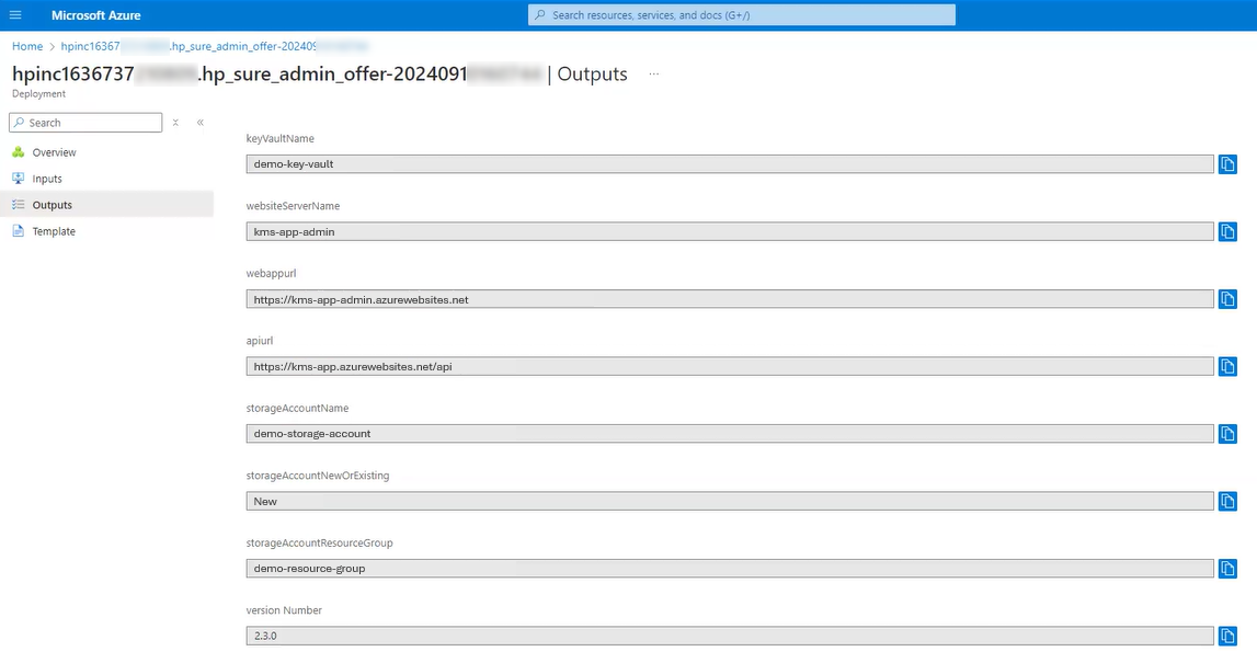 HP Sure Admin KMS Deployment from Azure Marketplace