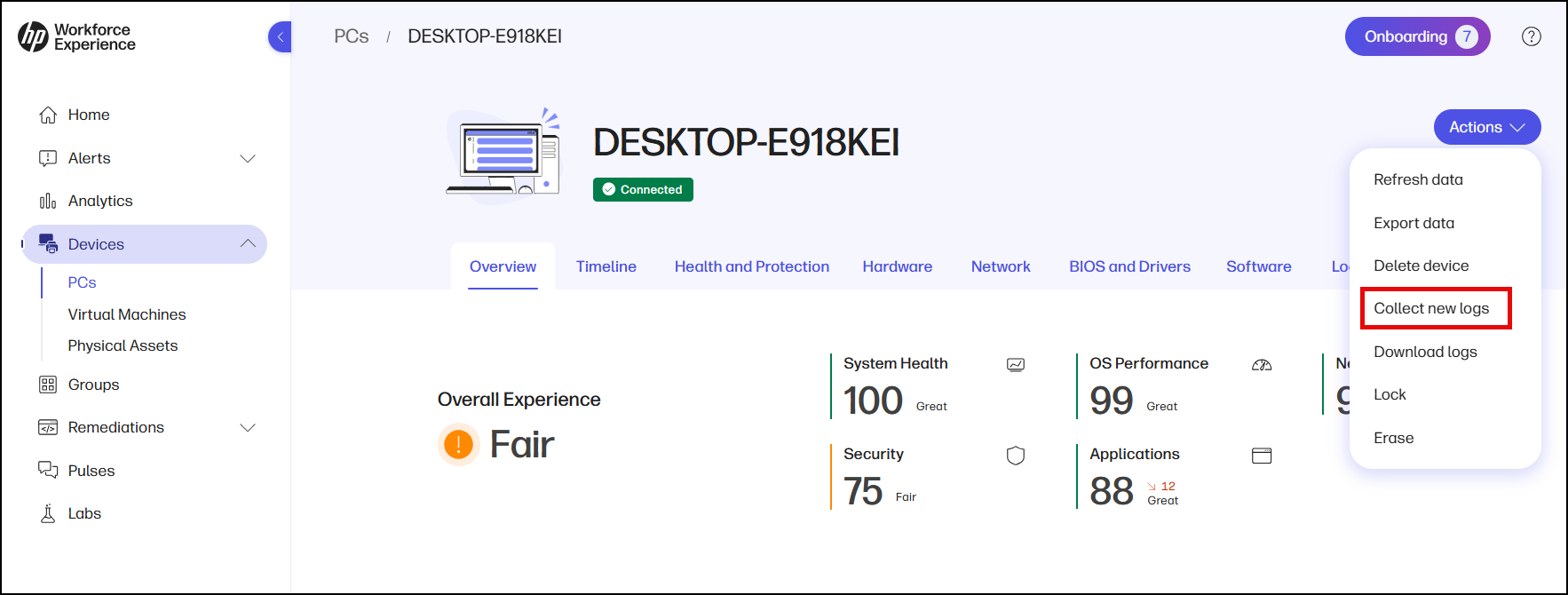 Protect & Trace: Collecting Logs for a device