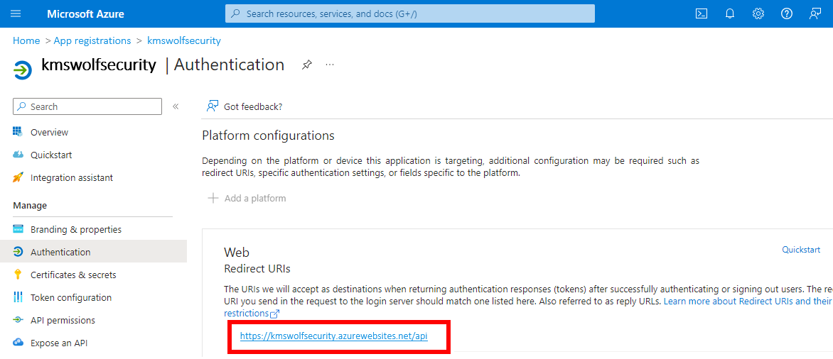 Integrating an Azure KMS with the Wolf Security Controller for Sure Admin